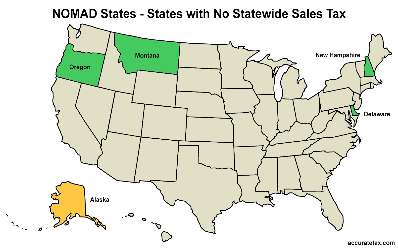 What States Have No Sales Tax? The NOMAD states